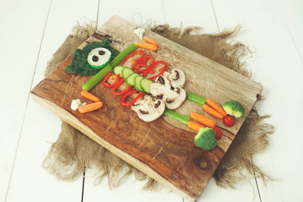 Skeleton Veggie Tray | Easy Halloween Party Tray - The Produce Mom