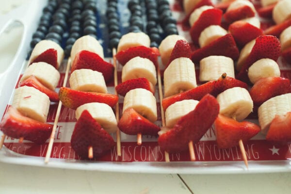 American Flag Fruit Tray | Patriotic Fruit Skewers - The Produce Moms