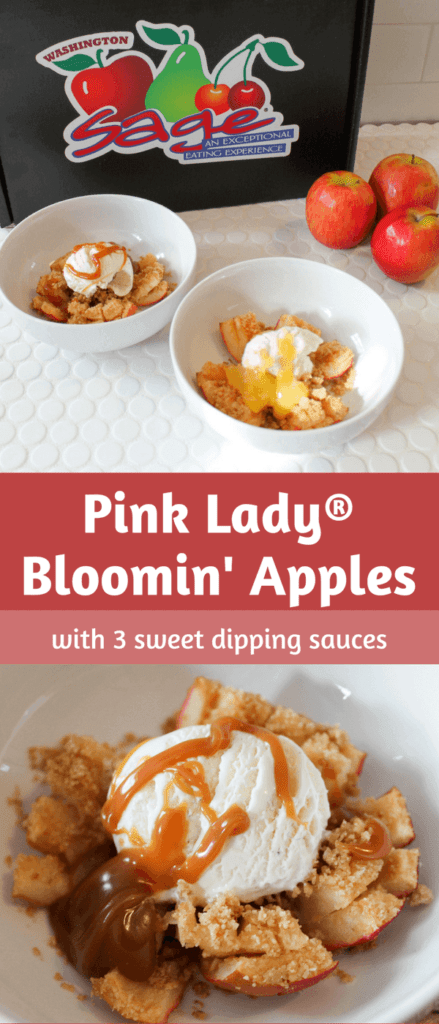 Pink Lady Bloomin' Apples & 3 Dipping Sauces - The Produce Moms