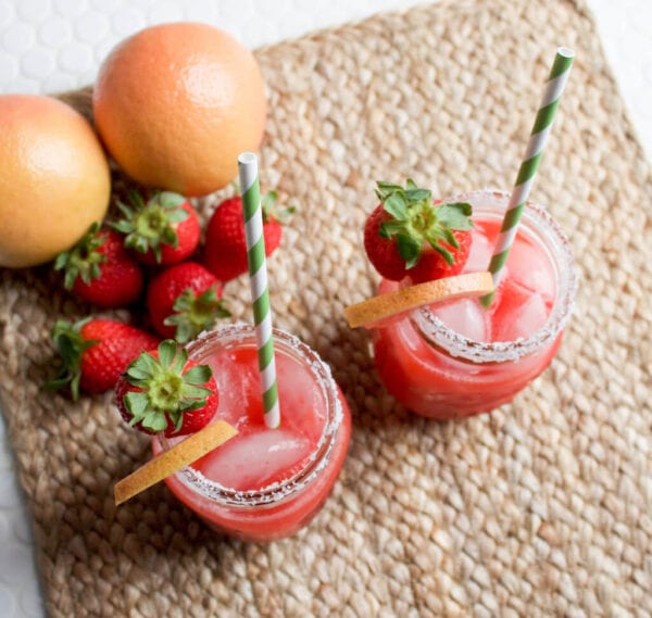 Strawberry Grapefruit Margaritas | No Sugar Added - The Produce Moms