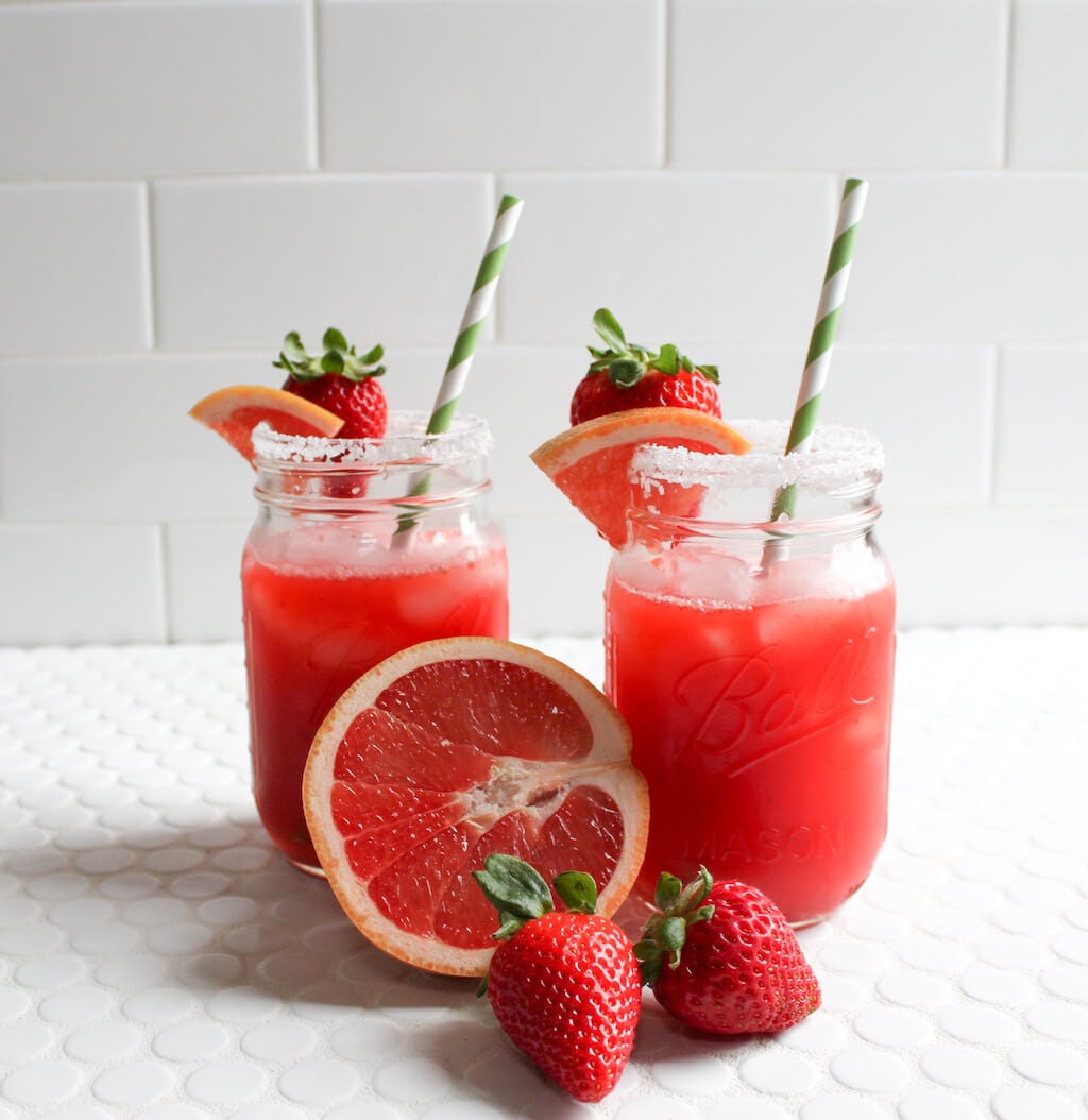 Strawberry Grapefruit Margaritas | No Sugar Added - The Produce Moms