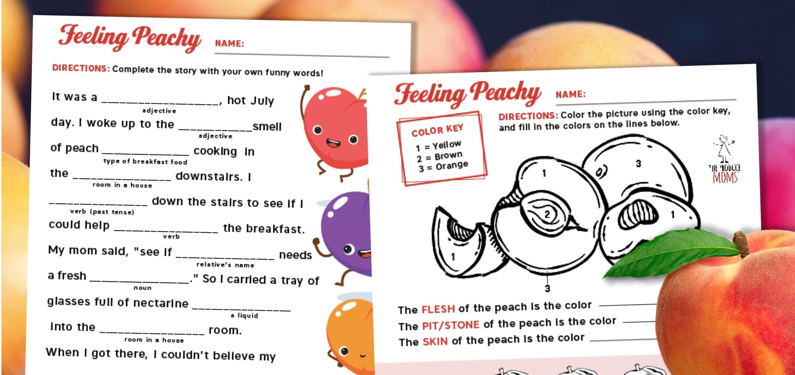 Feeling Peachy: Activity Sheets for Kids - The Produce Moms