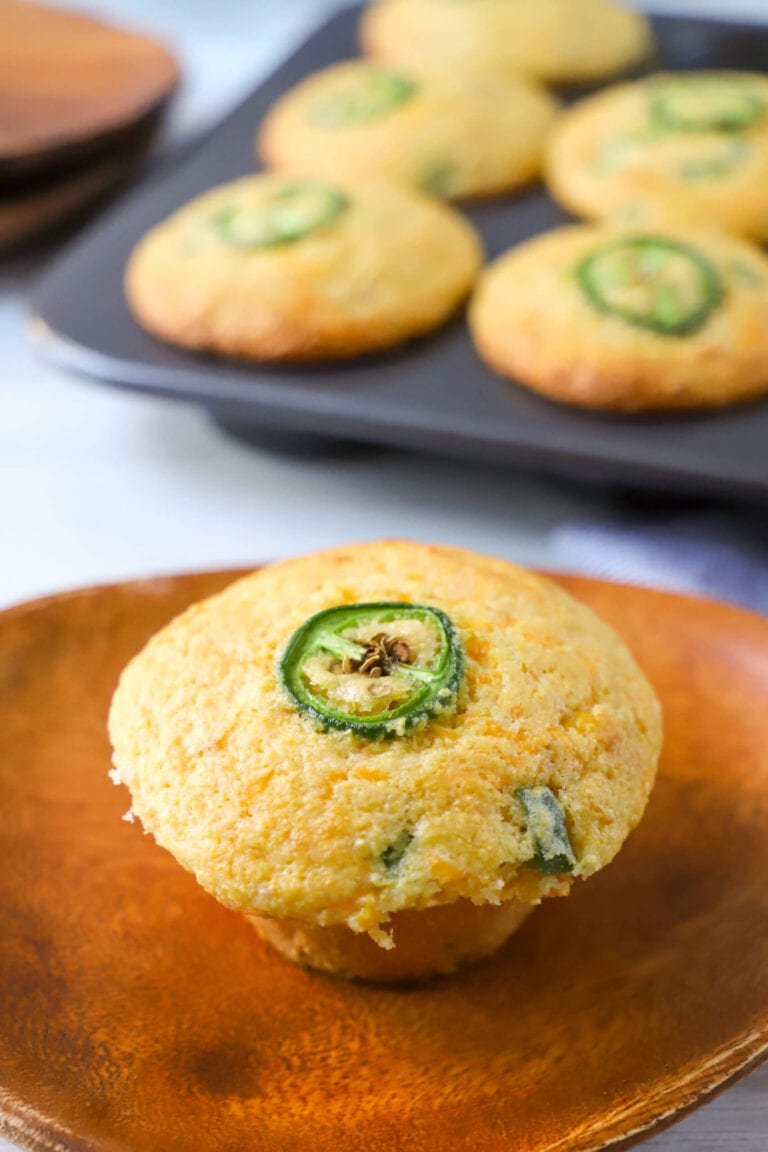 Cheesy Jalapeño Cornbread Muffins - The Produce Moms
