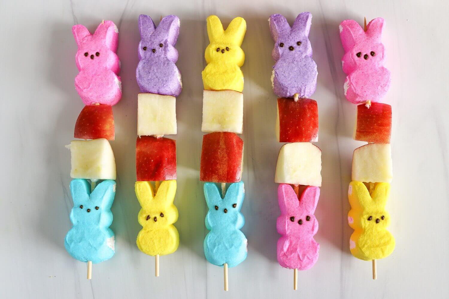 Easter Peeps and Apple Skewers - The Produce Moms