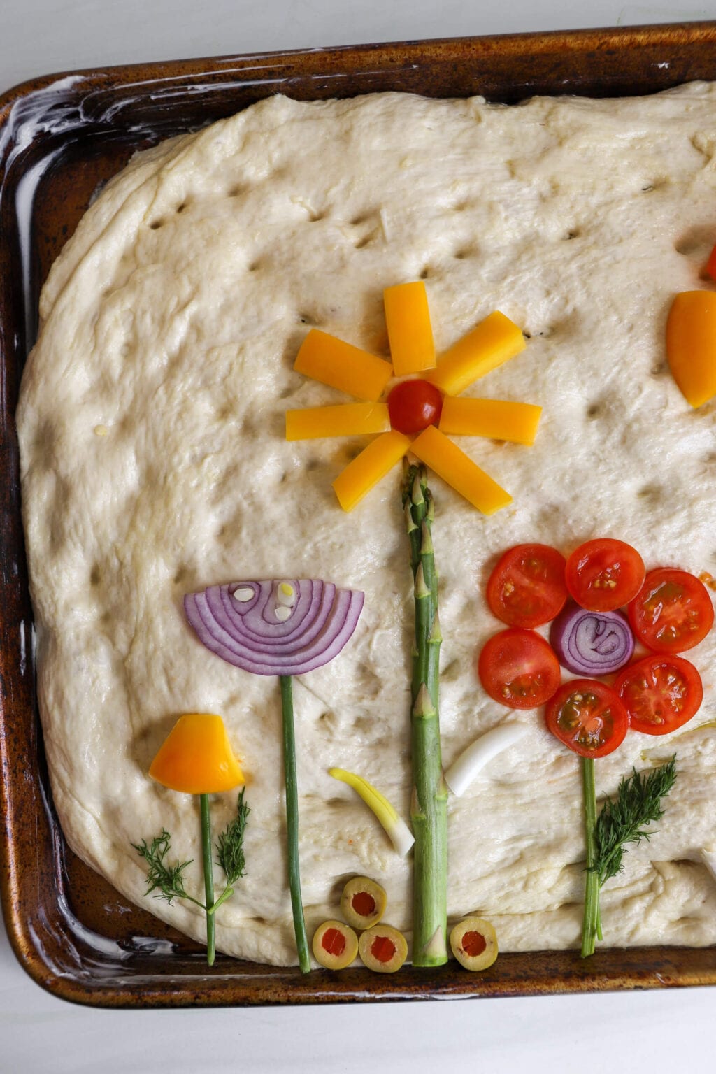 Focaccia Bread Art: Flower Garden - The Produce Moms