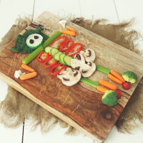 Skeleton Veggie Tray | Easy Halloween Party Tray - The Produce Mom