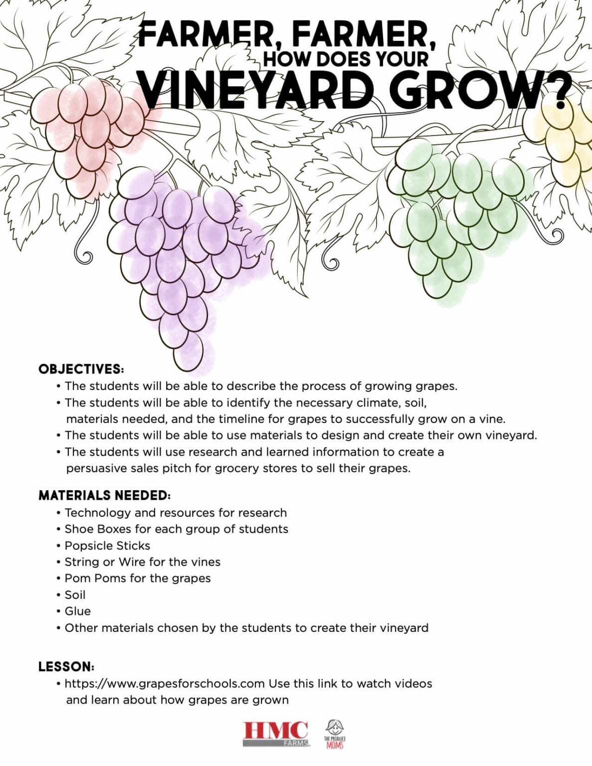 Farmer, Farmer, How Does Your Vineyard Grow? A Vineyard Lesson Plan