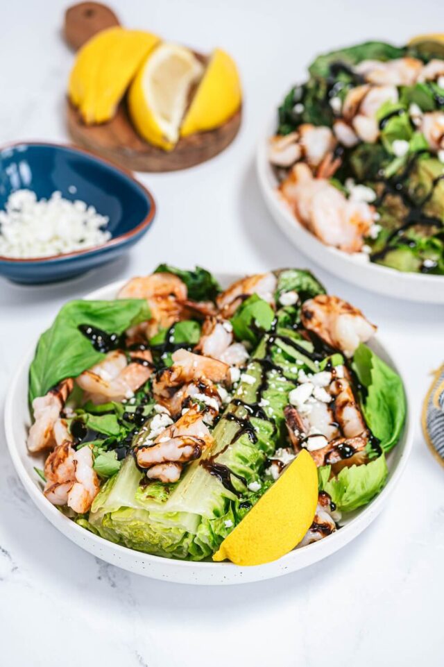Eat Like a Manatee: Grilled Caesar Salad with Shrimp and Balsamic Glaze