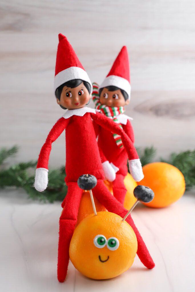 Last Minute Elf on the Shelf Ideas Using Fruits and Veggies