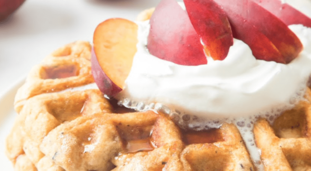 Peaches and Cream Waffle Recipe - The Produce Moms