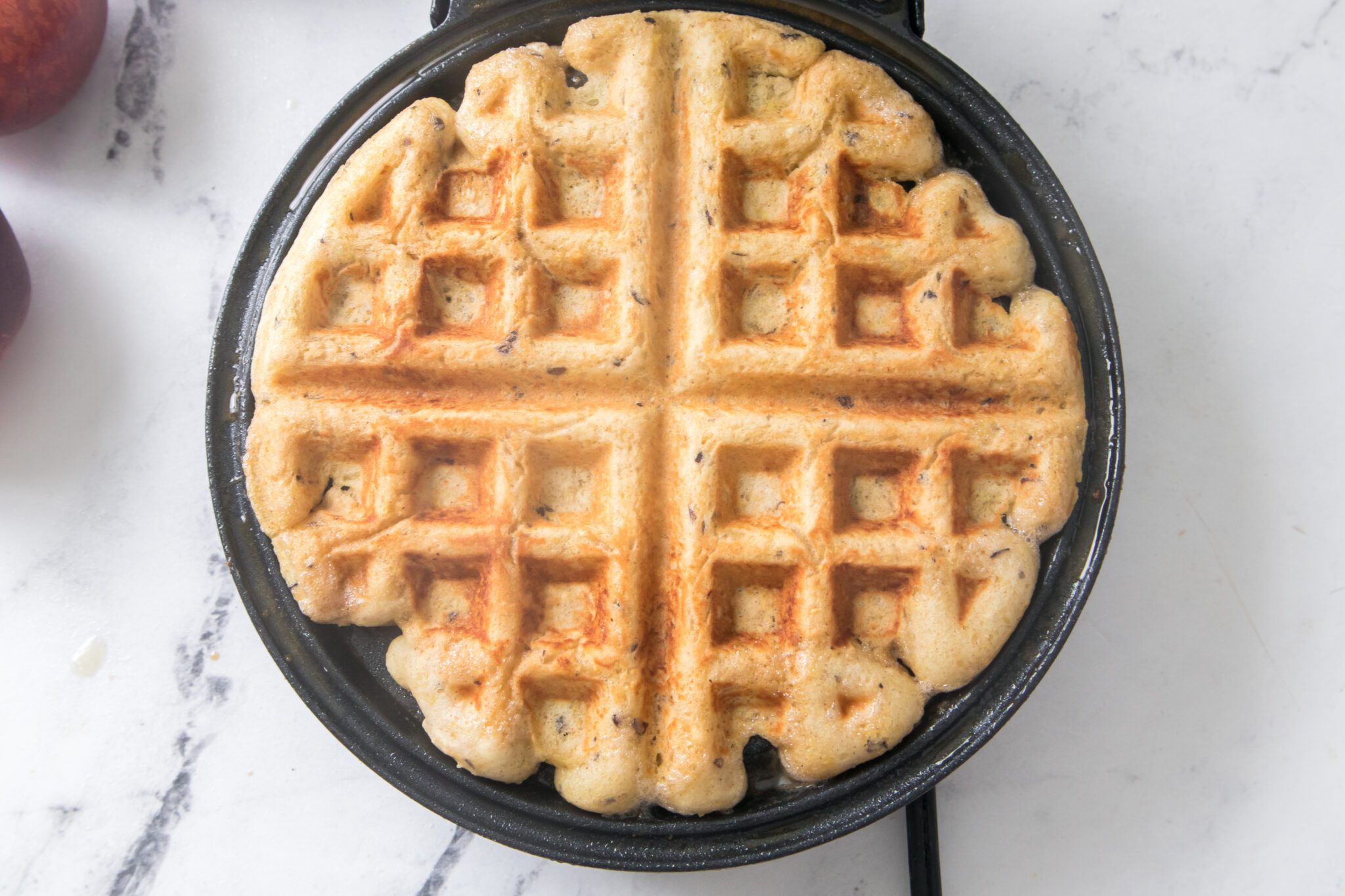 Peaches and Cream Waffle Recipe - The Produce Moms
