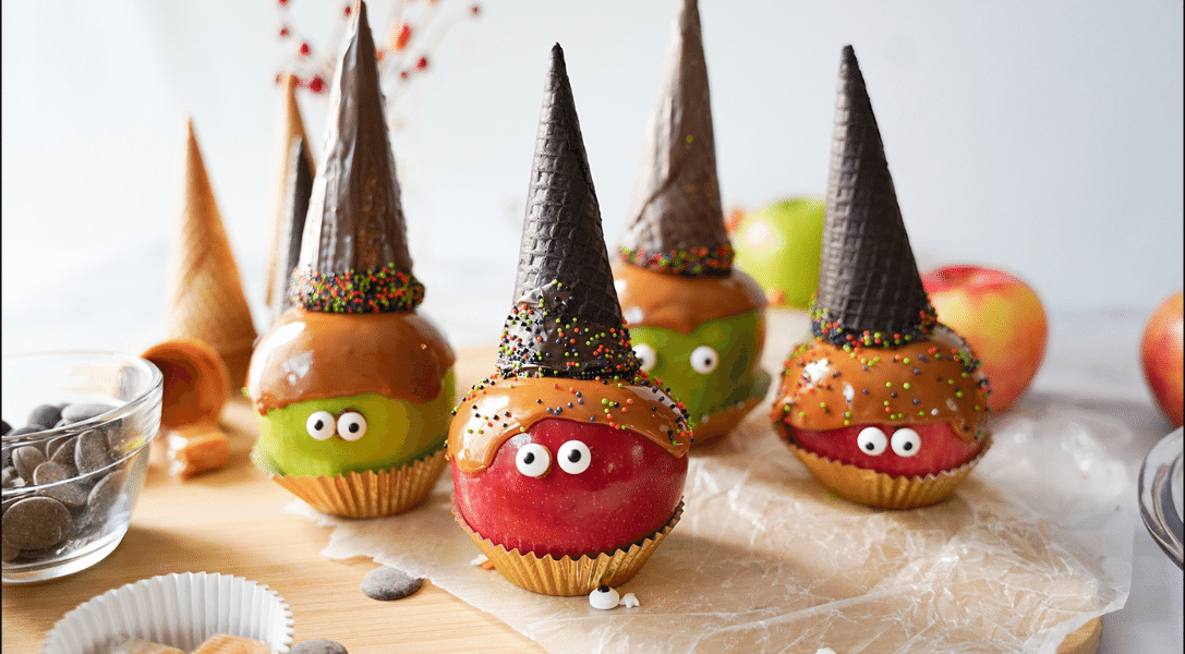 Fun and Easy Caramel Apples With Chocolate Witch Hats Recipe - The ...