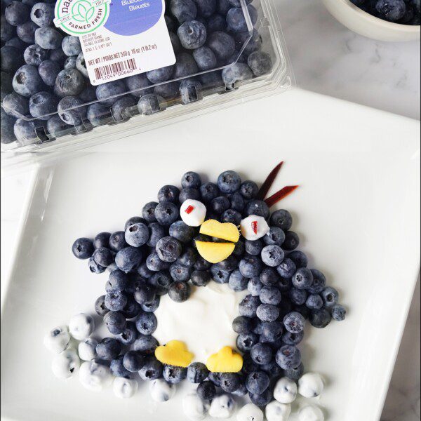 Blueberry Penguin Birthday Party Food Art Idea - The Produce Moms