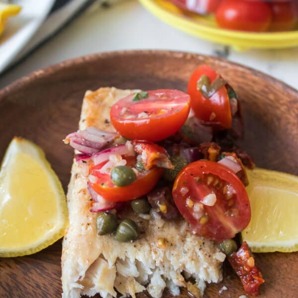 Mediterranean Fish Recipe with Tapenade - The Produce Moms