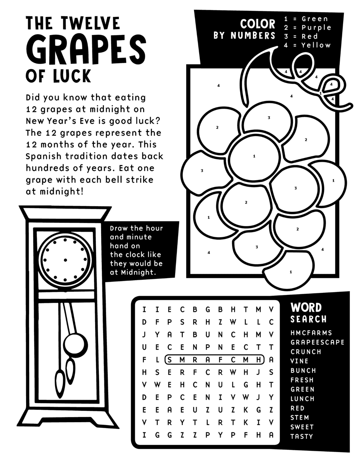 Grapes at Midnight: Activity Sheet - The Produce Moms