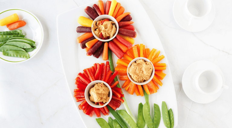 Quick & Easy Flower Veggie Tray - The Produce Moms