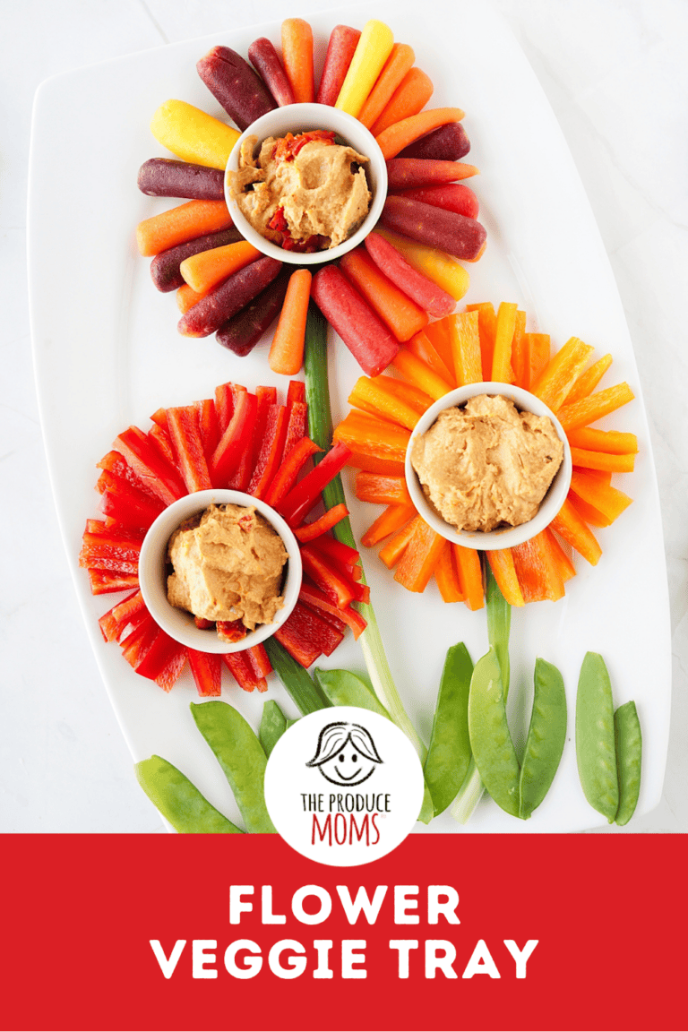Quick & Easy Flower Veggie Tray - The Produce Moms
