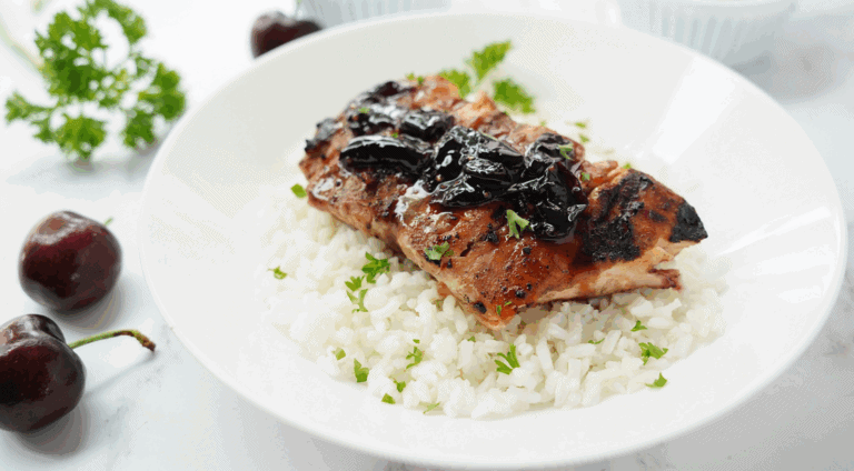 Cherry Glazed Salmon - The Produce Moms